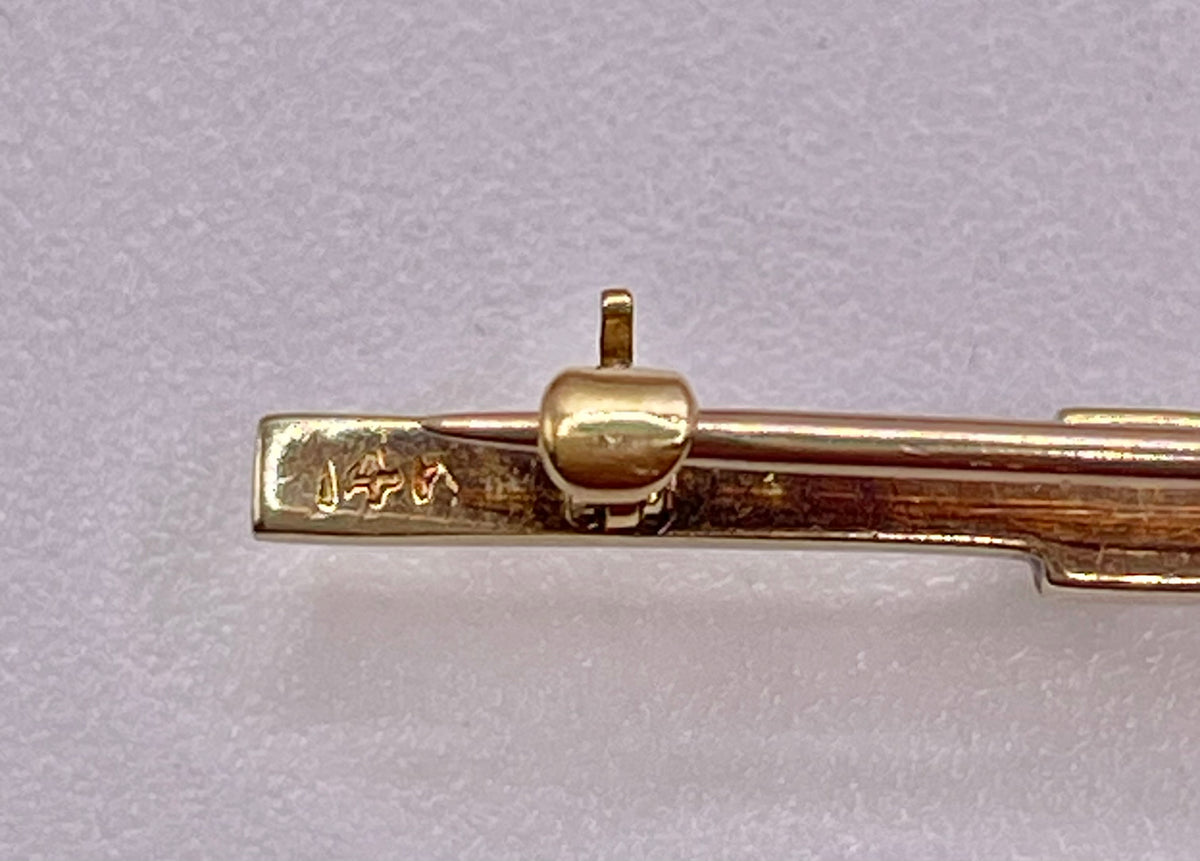 14k Yellow Gold Blue Stone Pin – trinityjewellers